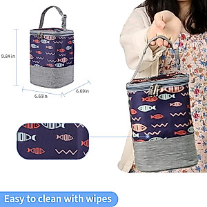 GOGOSO Baby Bottle Bag with Ice Pack Cooler- Insulated Bottle Tote Bag for Working Mom Breastmilk Cooler Bags for Up to 4 Large 8 Ounce Bottles