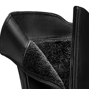 DREAM PAIRS Women's Knee High Boots, Buckle Riding Boots,Size 10,Black,UNCLE