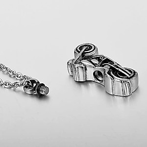 Urn Necklaces for Ashes for Men, Cremation Jewelry for Ashes, Ash Necklace for Human Ashes Necklace Stainless Steel Motorcycle Jewelry Ashes Keepsake Necklace for Ashes of Loved Ones