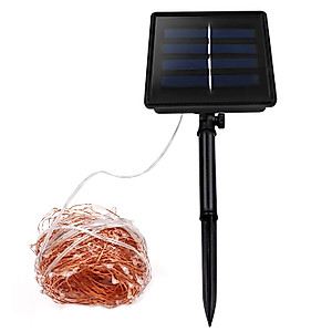 XNNATA Solar String Lights, 33Ft 100 LED Copper Wire Starry String Light, Indoor Outdoor Waterproof Solar Decoration Lights for Gardens, Home, Party Ornaments(Warm White)