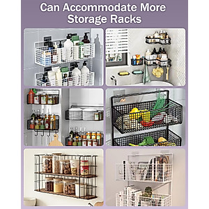 Kethmeva 2-PCS Shower Adhesive Hooks Shower Caddy Adhesive Replacement,Transparent Strong Hook Strip, Waterproof Without Drilling, can be Matched with soap Rack Storage Rack, Kitchen Rack