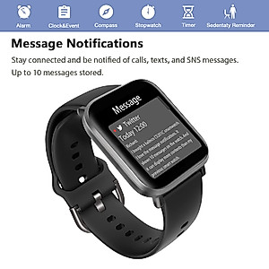 KALINCO Fitness Tracker with Heart Rate Monitor, Activity Tracker with Pedometer, Sleep Tracking, Calorie & Step Counter Watch, Call & Message Alert for Men Women