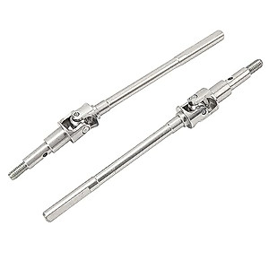 Alaaner 2PCS RC Car Front Axle Drive Shaft Set Stainless Steel RC Front CVD Drive Shaft Upgrades Parts for FMS 1/10 Remote Control Car Silver