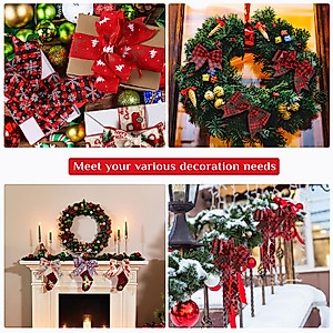 Lyrow 12 Rolls Christmas Ribbon Wired 2.5 Inch 72 Yards Santa Snowman Snowflake Christmas Buffalo Plaid Ribbon for Wreaths Bows Decor DIY Crafts Gift Wrapping