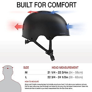 Sena Rumba Bluetooth Smart Helmet for BMX, Skating, Skateboarding, Scooter, and E-Bike (Matte Black, Large)
