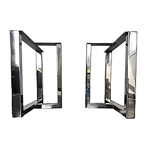 Polished Stainless Chrome Table Legs, T-Shaped Style - Any Size