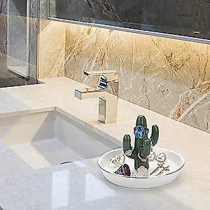 ERDOGLY Cactus Ring Holder for Jewelry, Trinket Dish Ceramic Jewelry Tray for Earrings, Bracelets, Necklace Organizer Display, Rings Dish Cactus Gift for Women Girls Room Decor Aesthetic