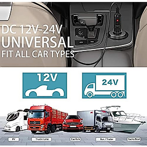 MJPOWER 12V/24V Car Fridge Car Charger Cable for ARB F40C4TMP AstroAI JOYTUTUS Alpicool ICECO Setpower Rockpals Aspenora Cigarette Lighter Plug Car Refrigerator Freezer Cooler Power Cord