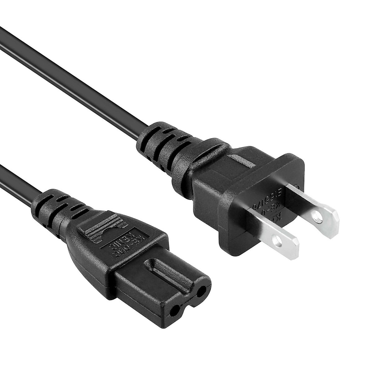 Marg 6Ft 2 Prong Polarized Power Cord for Arris Router Modem; Vizio Sharp Sanyo Emerson TV; Sony Playstation 1 2 PS1 PS2 XB DC Console System; Bose Companion 3 5 Speaker Audio System AC Wall Cable