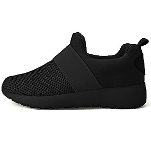 QIJGS Toddler/Little Kid Boys Girls Shoes Running Sneakers Athletic Tennis Walking Shoes-black-25