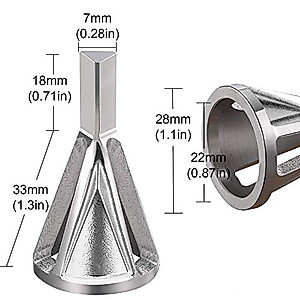 Deburring External Chamfering Tool, Chamfer Tool Deburring External Drill High Speed Stainless Steel Burr Removal Bit Quickly Repairs Damaged Metal External Chamfer Deburring Tool (Sliver-2)