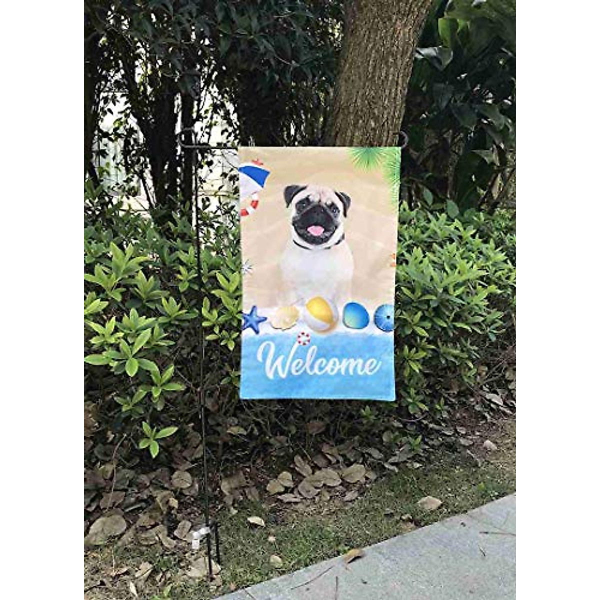 BAGEYOU Happy St.Patrick's Day Shamrock Garden Flag with My Love Dog Chihuahua Rainbow Gold Green Hat Decor Yard Banner 12.5X18 Inch Print Both Sides