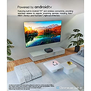 Epson EpiqVision Ultra Short Throw LS300 3LCD Smart Laser Projector, 3600 Lumens Color & White Brightness, HDR, Android TV, Yamaha Speakers, Bluetooth, Sports, Gaming, Movies & Streaming - Black