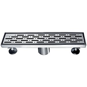Dawn LRO120304 Contemporary Rio Orinoco River Series Linear Shower Drain, 12"