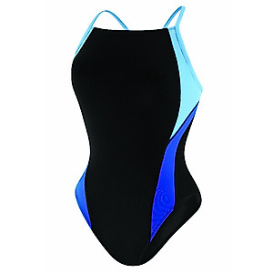Speedo 8191408 Girls Launch Splice Endurance Cross Back(Youth), Black/Blue, 28