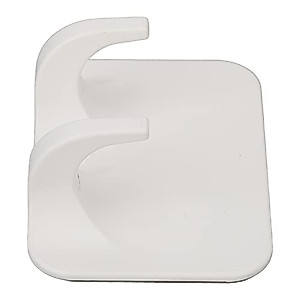 Kitchen Adhesive Hooks, Rustproof Sturdy ABS Strong Waterproof Self Adhesive Wall Hooks for Office (White)