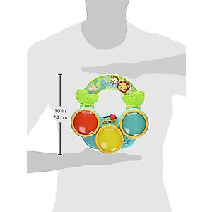 Bright Starts Safari Beats Musical Drum Toy with Lights, Ages 3 Months +, Multi (Pack of 2)