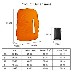 LAMA 2 Pack Waterproof Rain Cover for Backpack, Reflective Rucksack Rain Cover for Anti-dust/Anti-Theft/Bicycling/Hiking/Camping/Traveling/Outdoor Activities (1 Pcs Black + 1 Pcs Orange, M)