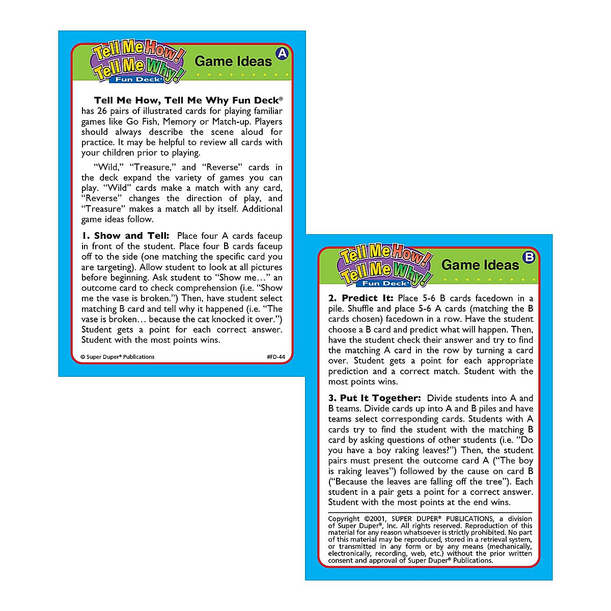 Tell Me How! Tell Me Why! Fun Deck Cards - Super Duper Educational Learning Toy for Kids