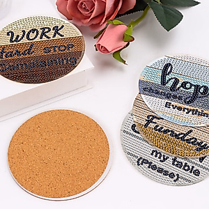 8 Pcs Diamond Art Painting Coasters Diamond Art Coasters with Holder, DIY Funny Inspirational Coasters, Diamond Art Painting Kits for Adults, Kids & Beginners, Farmhouse Bar Diamond Art Craft Coasters