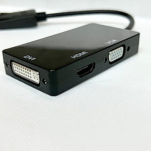Multi-Function Displayport Dp to HDMI/DVI/VGA Male to Female 3-in-1 Adapter Converter Cable Enterprises LLC