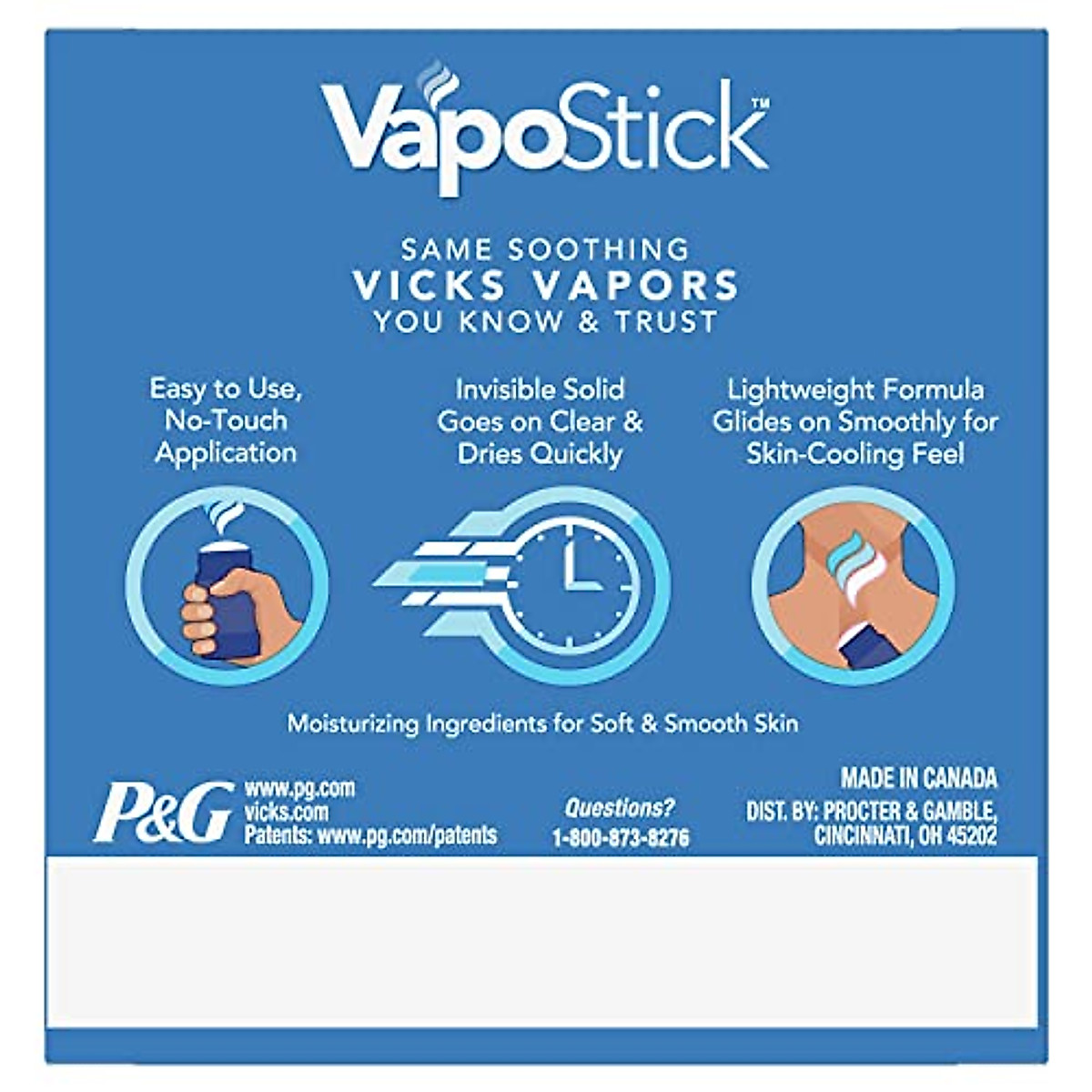 Vicks VapoStick, Solid Balm, No Mess, Comforting Non-Medicated Vicks Vapors, Easy-To-Use No-Touch Applicator, Quick Dry, Lightweight Skin Feel, From The Makers of Vicks VapoRub, 1.25oz x 2 (Twin Pack)