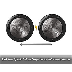 Jabra Speaker 710 Speakerphone - Speak Wireless Bluetooth Speaker UC Bundle, 7710-309, Wall Charger, USB Dongle - Computer, Mac Compatible w/Zoom, Skype, Webex, Meet, Smartphones, Tablets