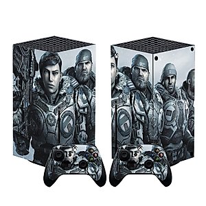 Skins Decals Compatible with Xbox Series X Console and Controller Durable Protective Vinyl Stickers Cover for Xbox Series X Set -Gray