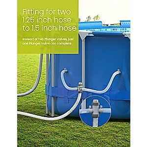 SUMMERBUDDY Split Swimming Pool Hose Plunger Valve, 2 in 1 Hose Plunger Valve Swimming Pool Part for Filter Circulation System