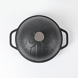 HAWOK Cast Iron Bread Oven with Cloche Lid, Dia. 9.8inch/25cm, Sourdough Baking Pan, Enameled Yellow