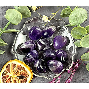 10 Packs Amethyst Natural Healing Crystals Amethyst Crystals Natural Tumbled Polished Stones Palm Worry Stone Chakra Reiki Balancing