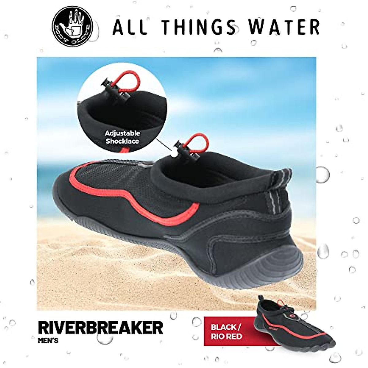 Body Glove Siphon Men (Black/Red, us_Footwear_Size_System, Adult, Men, Numeric, Medium, Numeric_12)