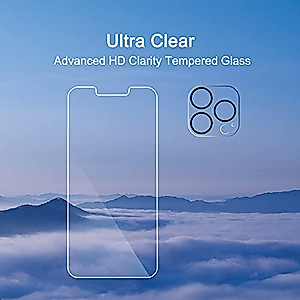 Ailun 2 Pack Screen Protector for iPhone 13 Pro Max [6.7 inch] Display 2021 with 2 Pack Tempered Glass Camera Lens Protector,[9H Hardness]-HD Case Friendly [4 Pack]