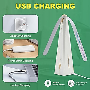 Fly Fans for Tables Fly Repellent for Outdoor Bug Fan Fly Repellent USB Charging Fan and Bugs Fly for Indoor Fly Insect Traps Fan Keep Flies and Bugs Zap Perfor Table Patio Fly Fans Deterrent (White)