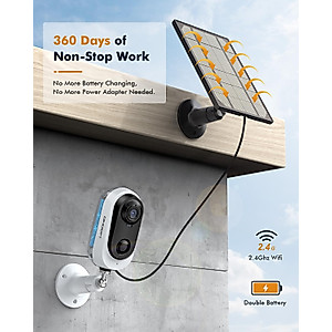 DIHOOM 2K/3MP Solar Camera Surveillance Exterieur for Home Security