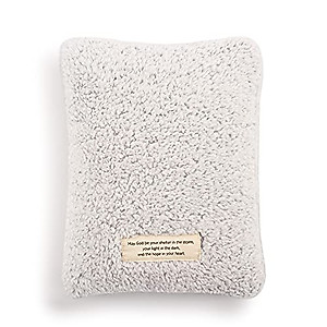 DEMDACO Hope and Healing Prayer Grey 12 x 10 Plush Fabric Throw Pillow with Bookmark