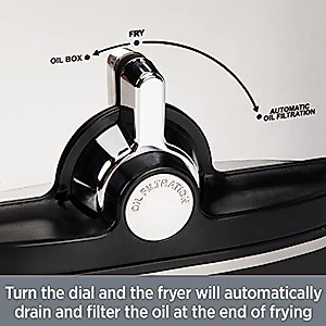 All-Clad Deep Fryer with Basket, Easy Clean, Oil Filtration, Large Capacity 3.5 L / 2.6-Pound, Adjustable Temperature, Digital Timer, Stainless Steel, EJ814051