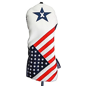 USA 1, 3, 5, X, H Headcover Patriot Golf Vintage Retro Patriotic Driver Fairway Wood and Hybrid Head Cover Fits All Modern Fairway Wood and Hybrid Club