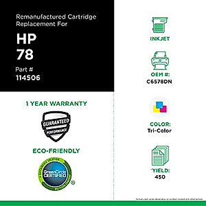 CIG Remanufactured Tri-Color Ink Cartridge (Alternative for HP C6578DN, 78) (450 Yield)
