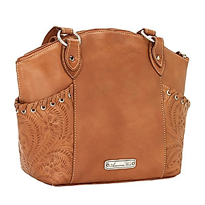 American West Leather Harvest Moon Ladies Zip-Top Bucket Tote
