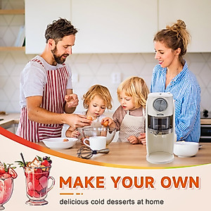 Wanvoapls Shaved Ice Machine - Snow Cone Machine for Homemade Shaved Ice, Snow Cones, Slushie Ice Shaver With Stainless Steel Blade Adjustment Knob, 2 Reusable Ice Mold Cup for snowflakes - White