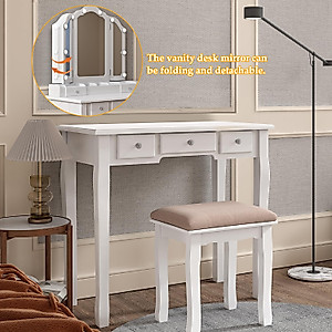 YIXHQ Makeup Vanity with Lights Vanity Desk with Mirror and Lights Makeup Vanity with Drawers Vanity Table with Lights Vanity with Lighted Mirror and Chair