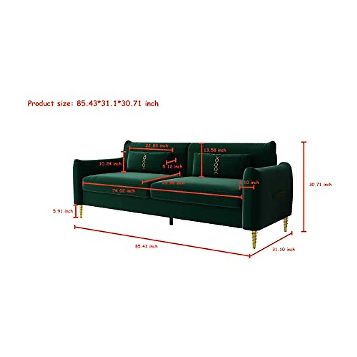 TUBAIHON Oversized Sectional Sofa Couch L Shaped U Shaped Convertible Chenille Modular Couch Set Deep Seat Couches for Modern Living Room/Apartment/Office (1, P19-green)
