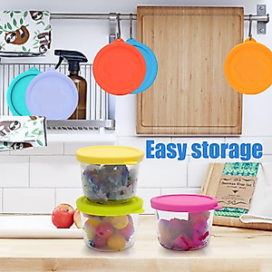 VIOTIIN 1 Cup Silicone Replacement Lids Storage Cover for Pyrex 7202-PC and Anchor Hocking Glass Bowls (Container not Included) 8 Pack Microwave, Dishwasher and Freezer Safe