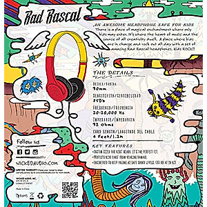 Wicked Audio Rad Rascal Kids Headphones with Safety Volume, (Ketchup/Mustard)
