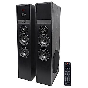 Rockville TM80B Black Home Theater System Tower Speakers 8" Sub/Bluetooth/USB
