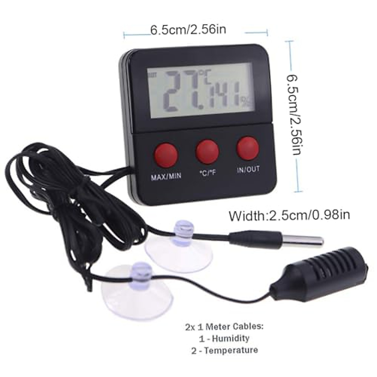 BEAHING Reptile Thermometer Hygrometer Humidity Temperature Sensor Digital Gauge for Reptile Tank Terrariums Incubator Reptile Hygrometer