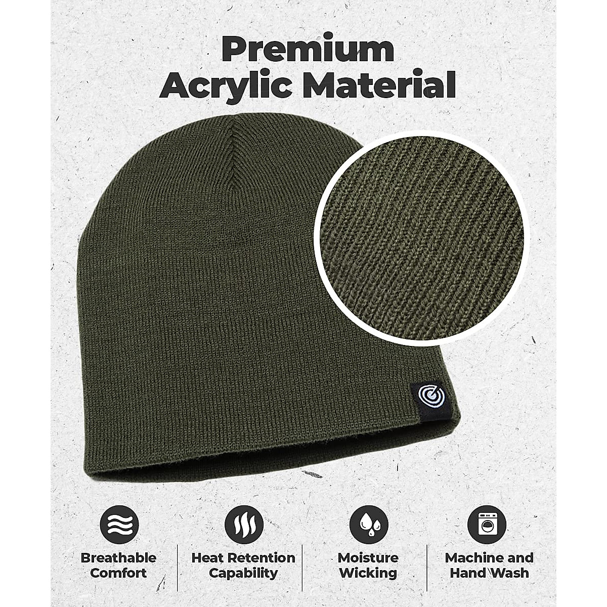 Original Beanie Cap - Soft Knit Beanie Hat - Warm and Durable (Forest Green)