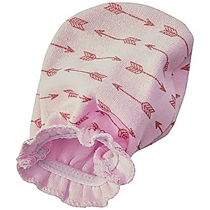 Little Treasure Baby Girl Cotton Headband and Scratch Mitten Set, Boho, One Size