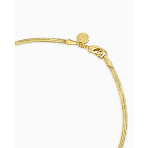gorjana Women’s Mini Venice Necklace, Flat 2mm Snake Chain Choker, 18K Gold Plated